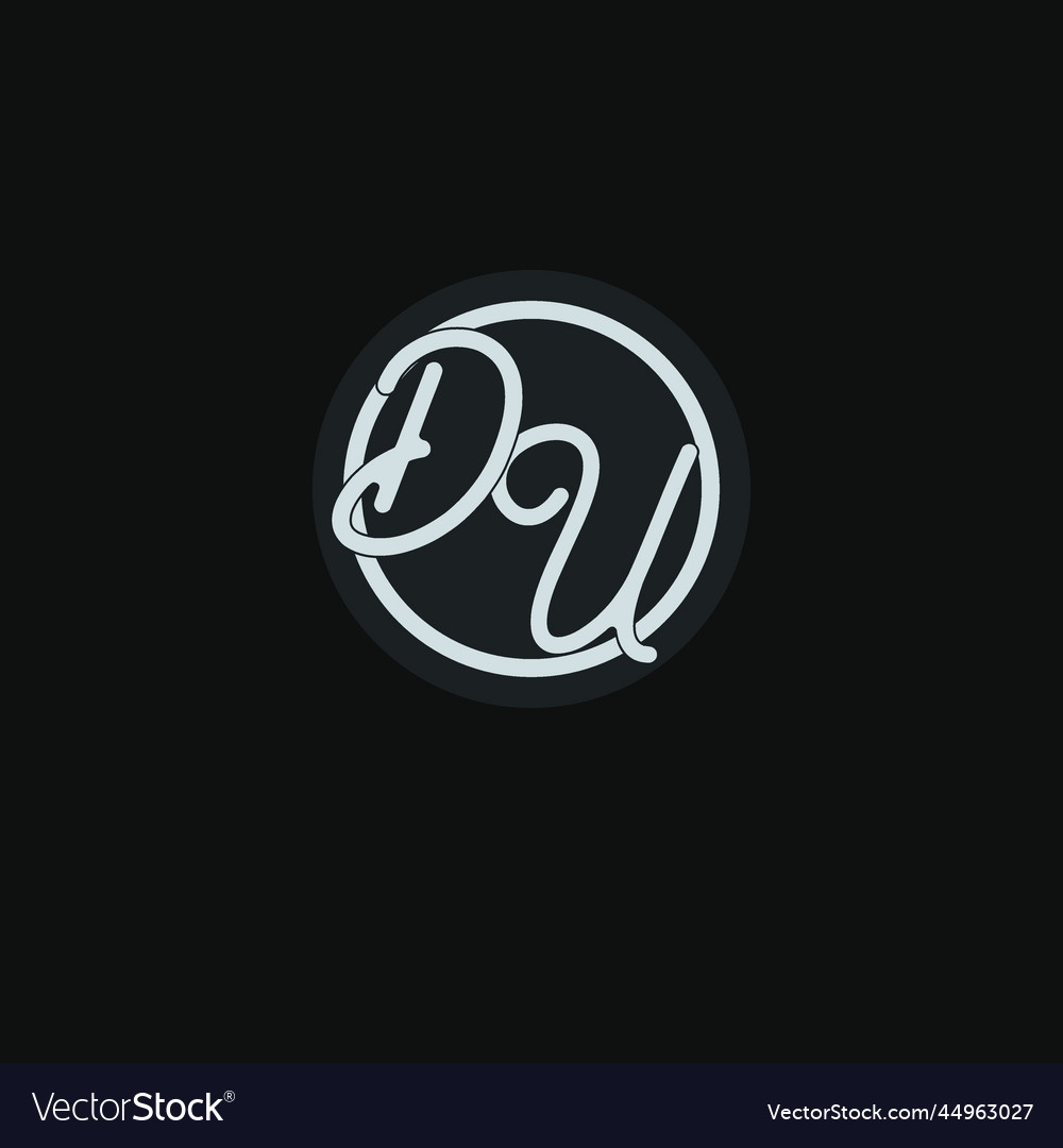Initials du logo monogram with simple circle line Vector Image