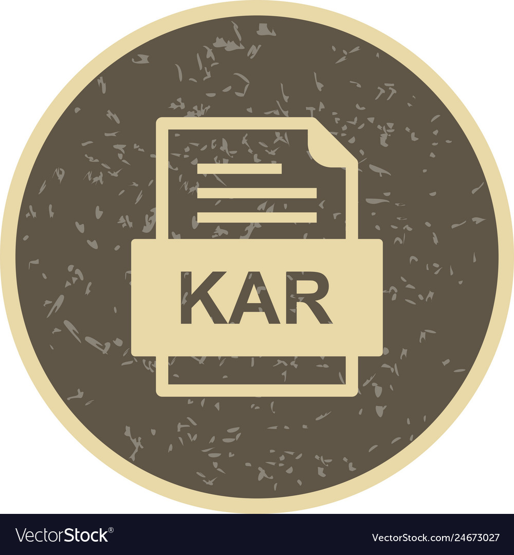 Kar file document icon Royalty Free Vector Image