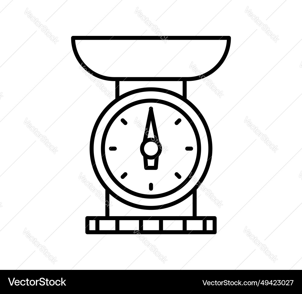 Kitchen classic scales with weighing bowl Vector Image