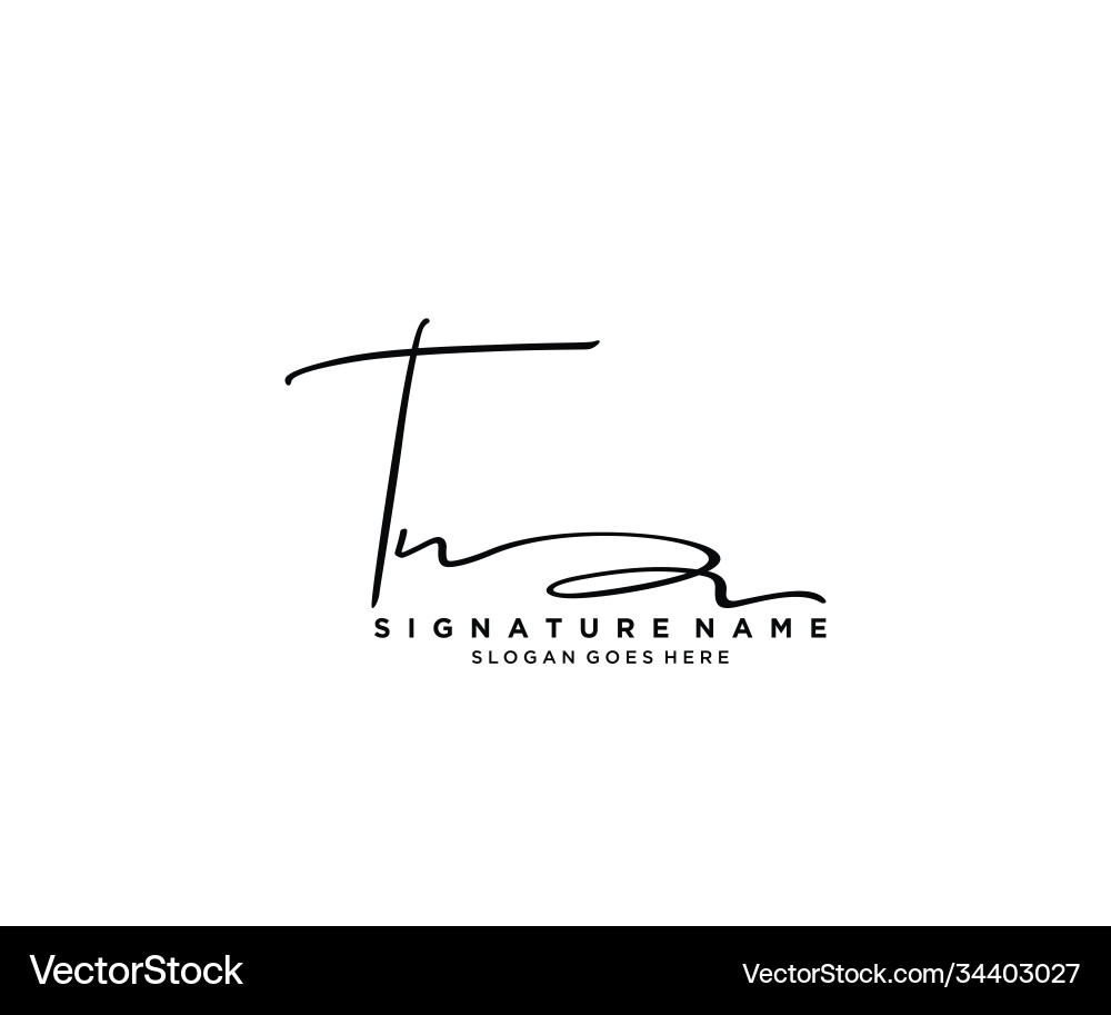 Letter tn signature logo template Royalty Free Vector Image