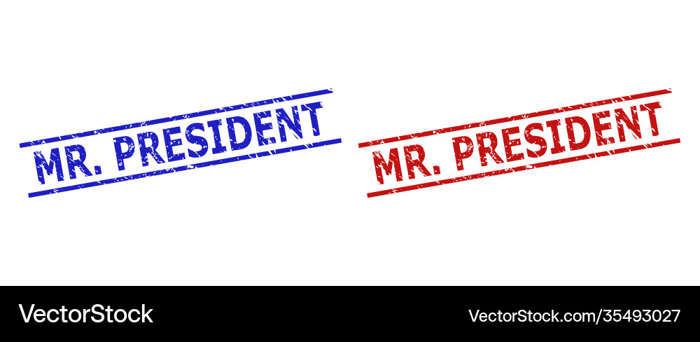 Mr president stamp seals with unclean surface Vector Image
