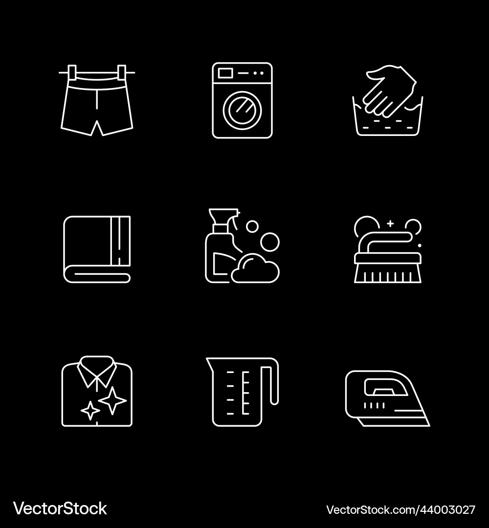 Set line icons of laundry Royalty Free Vector Image