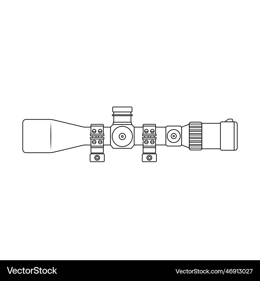 Tactical scope outline icon on isolated white Vector Image