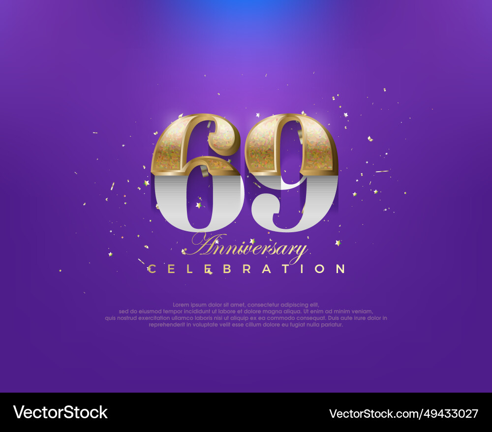 Unique classic number 69th for an anniversary Vector Image