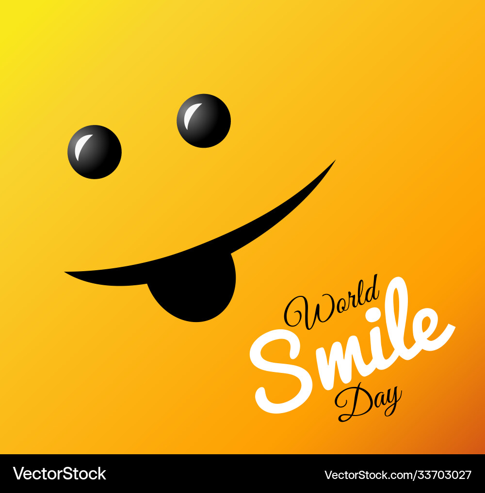 World smile day bright greeting card Royalty Free Vector