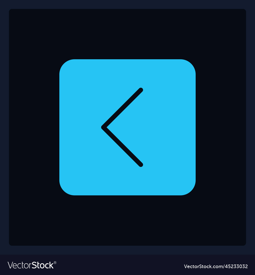 Active previous action button ui element template Vector Image Active previous action button ui element template Vector Image