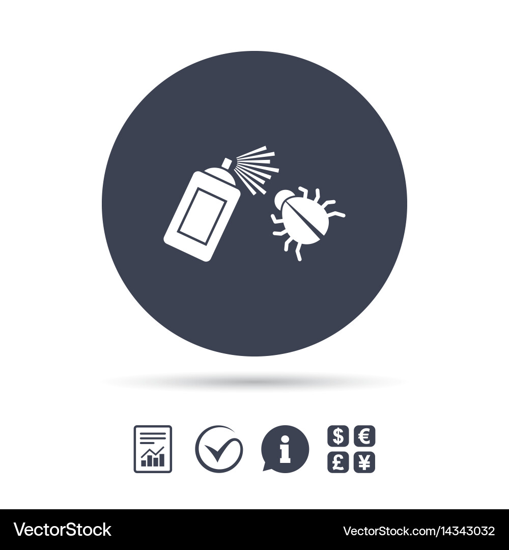 Bug disinfection sign icon fumigation symbol Vector Image