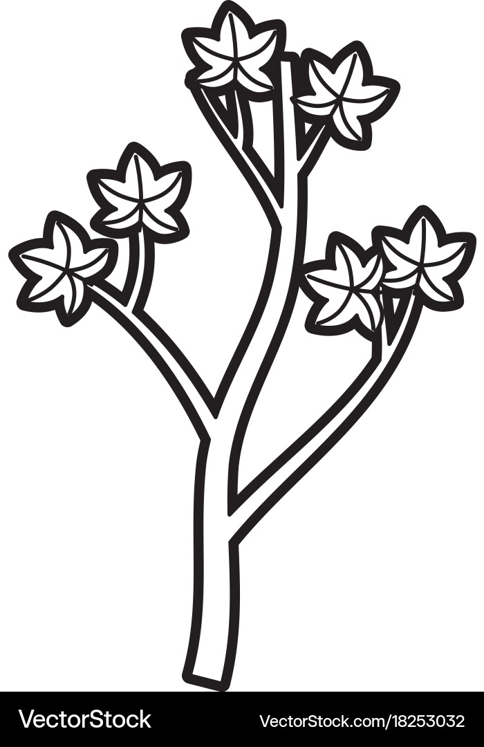 Cartoon tree berries on branch natural Royalty Free Vector