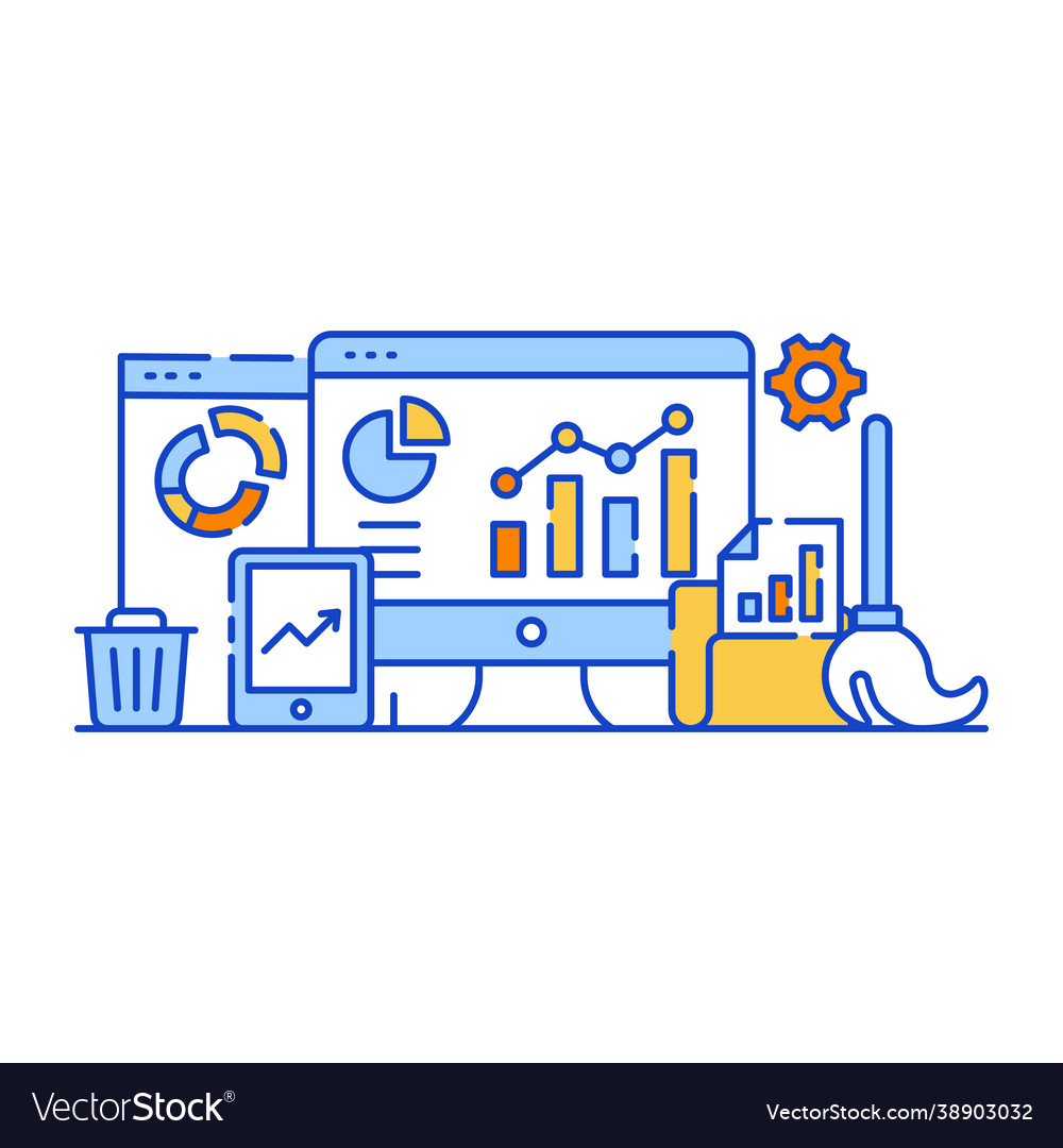 Data cleaning Royalty Free Vector Image - VectorStock