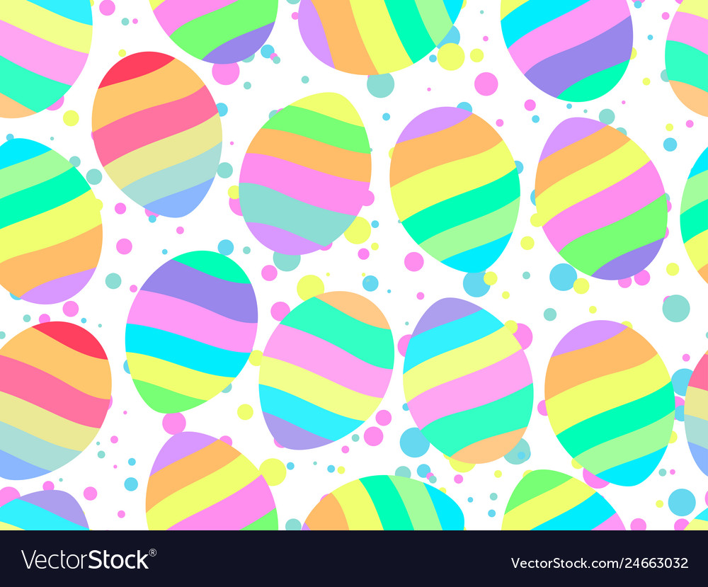 Easter eggs seamless pattern happy Royalty Free Vector Image