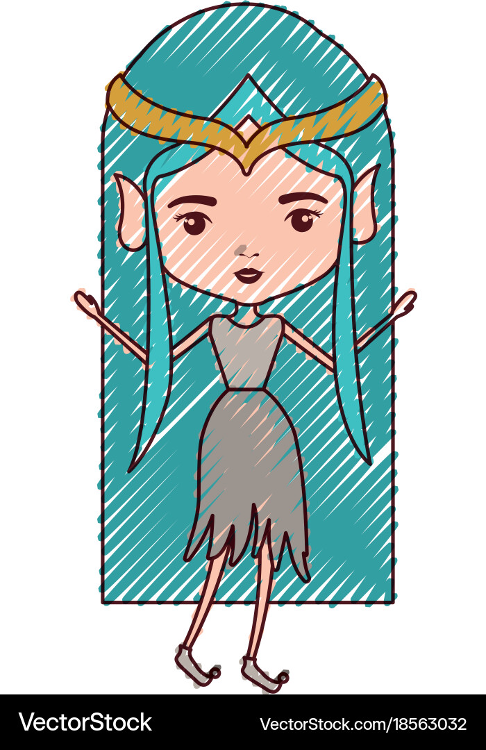 Elf princess fantastic characters in colored Vector Image