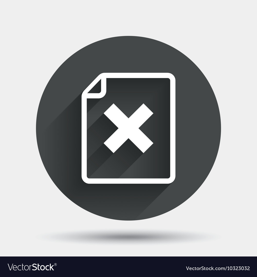 File document stop icon delete doc button Vector Image