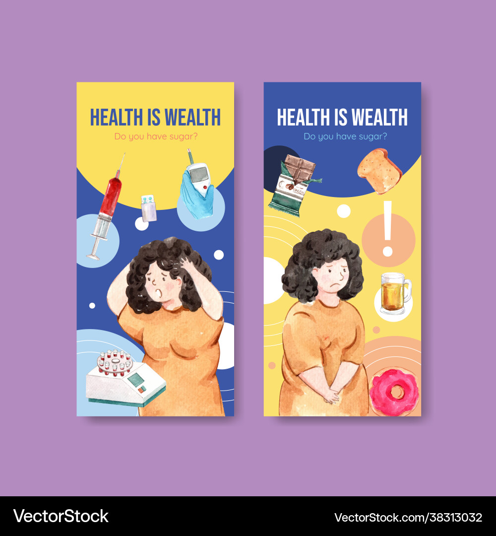 Flyer template with world diabetes day concept Vector Image