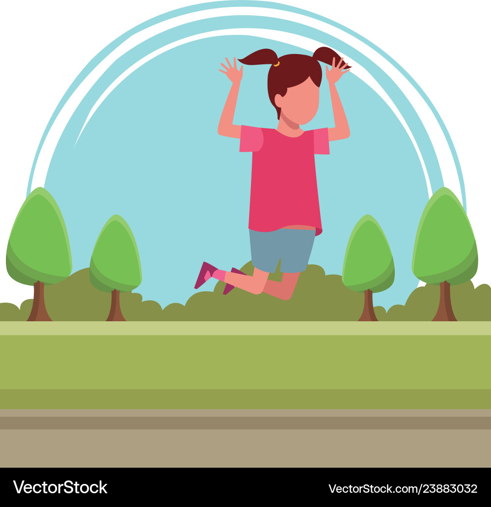 Girl jumping cartoon Royalty Free Vector Image