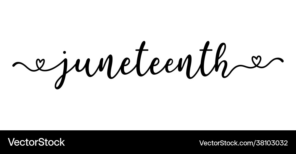 Hand sketched juneteenth word as banner lettering Vector Image