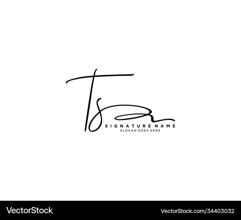 Letter ts signature logo template Royalty Free Vector Image
