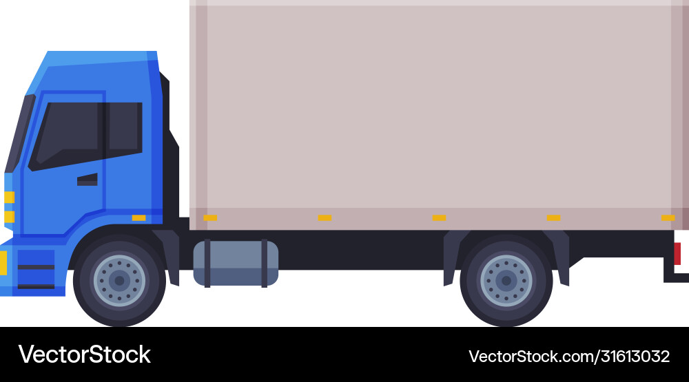 Lorry fast delivery service transport flat style Vector Image