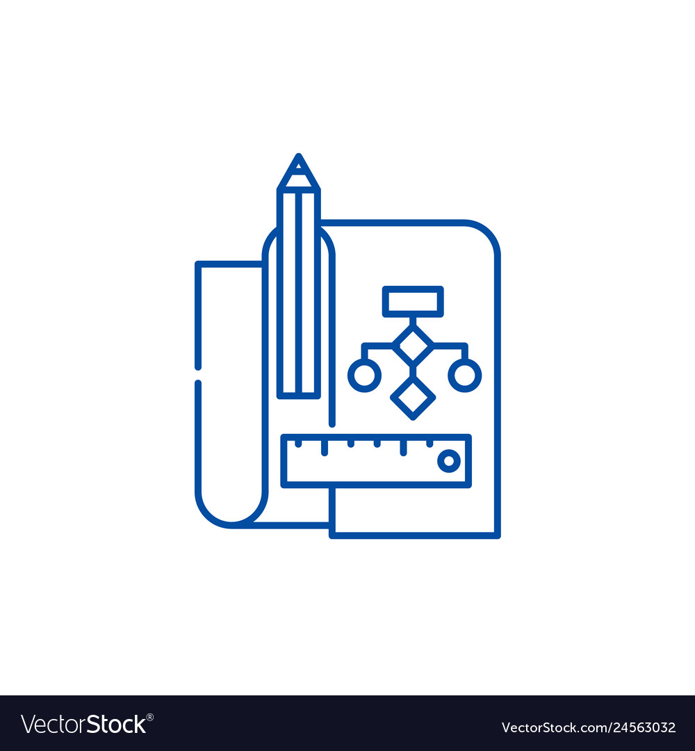 Refactoring line icon concept flat Royalty Free Vector Image