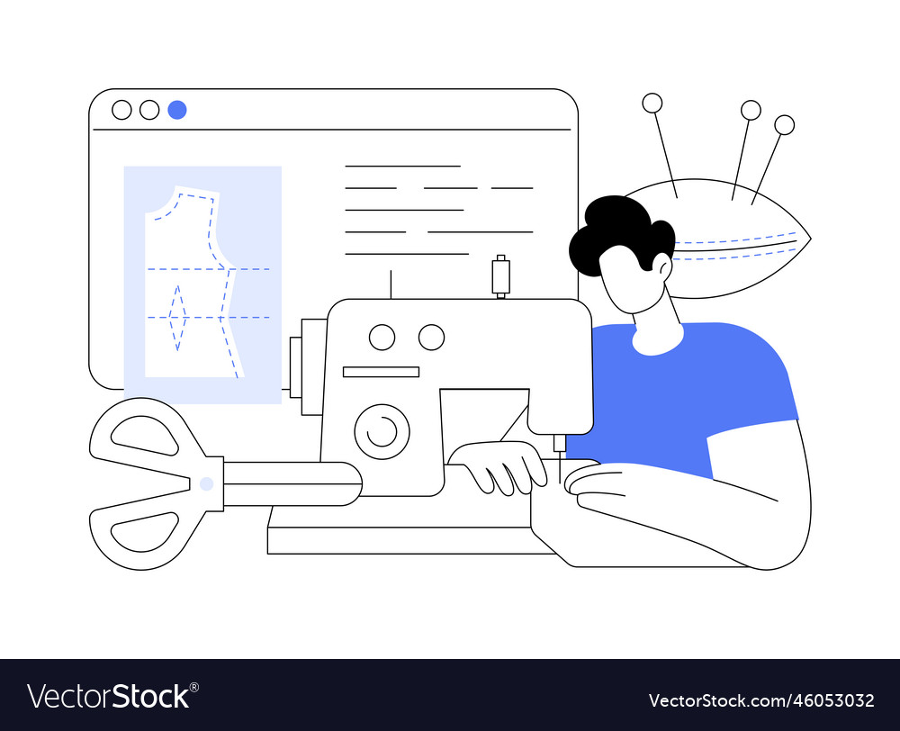 Sewing classes abstract concept Royalty Free Vector Image