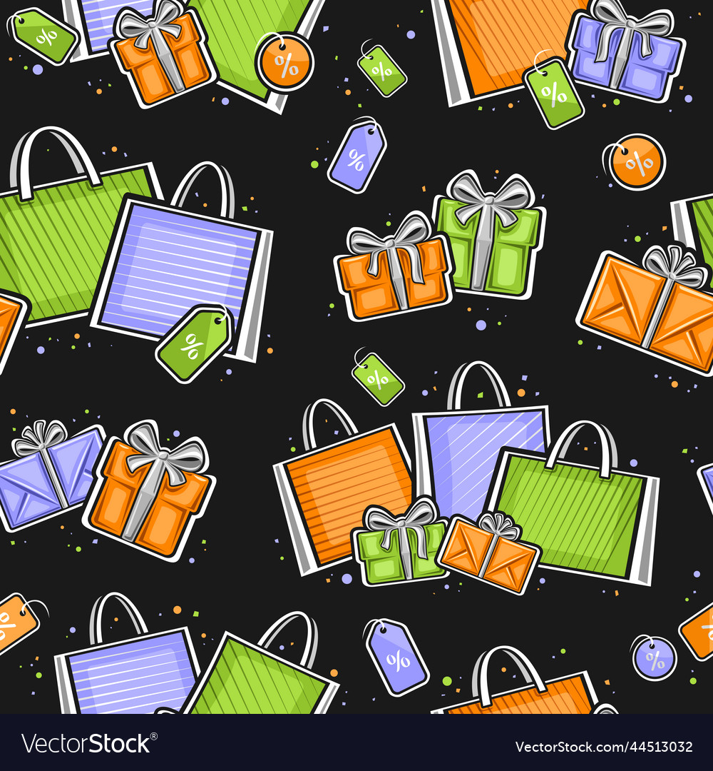 Shopping seamless pattern Royalty Free Vector Image