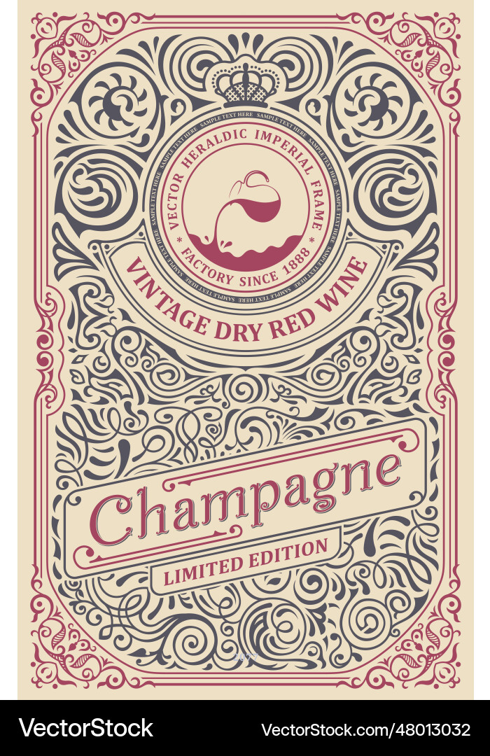 Vintage label for packing or book cover design Vector Image