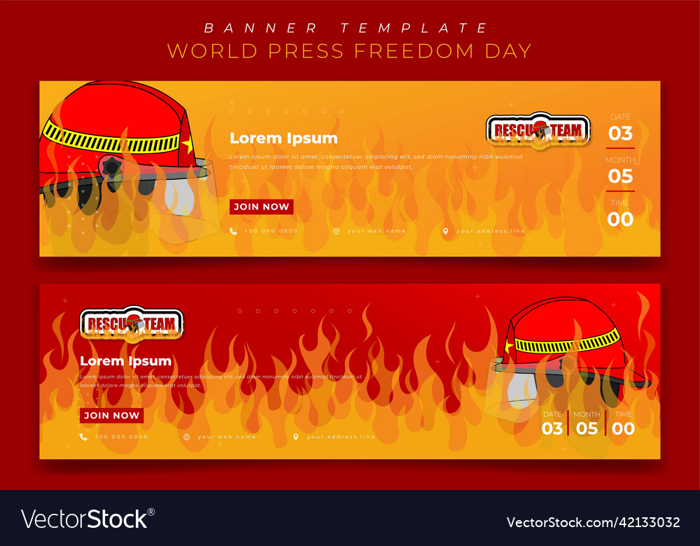 Web banner template with fire overflow background Vector Image