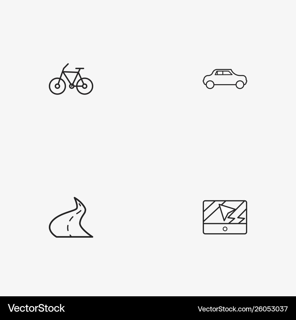 4 useful simple transport icons Royalty Free Vector Image