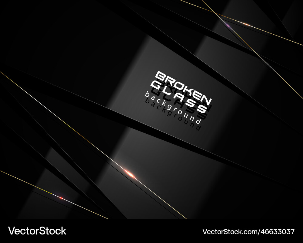 Black glass luxury layered glossy abstract Vector Image
