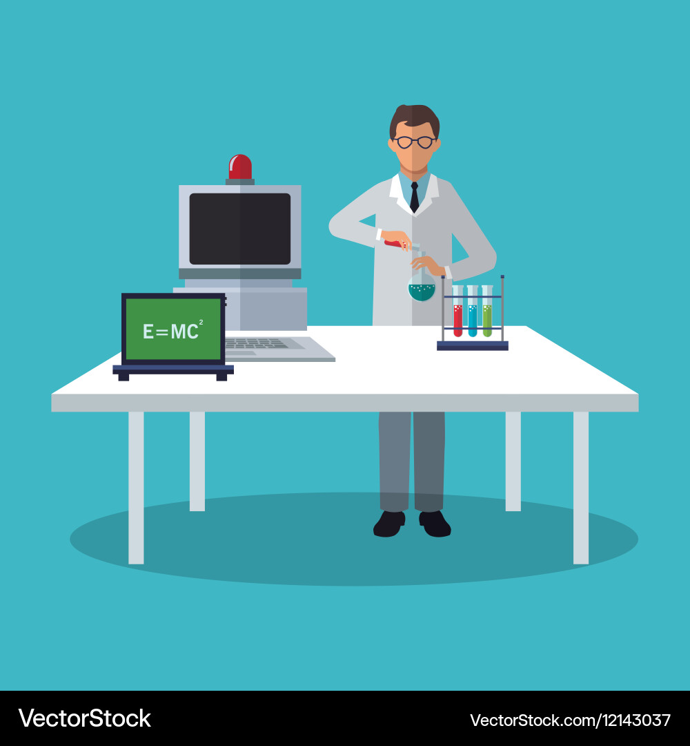 Colorful scientific and laboratory design Vector Image