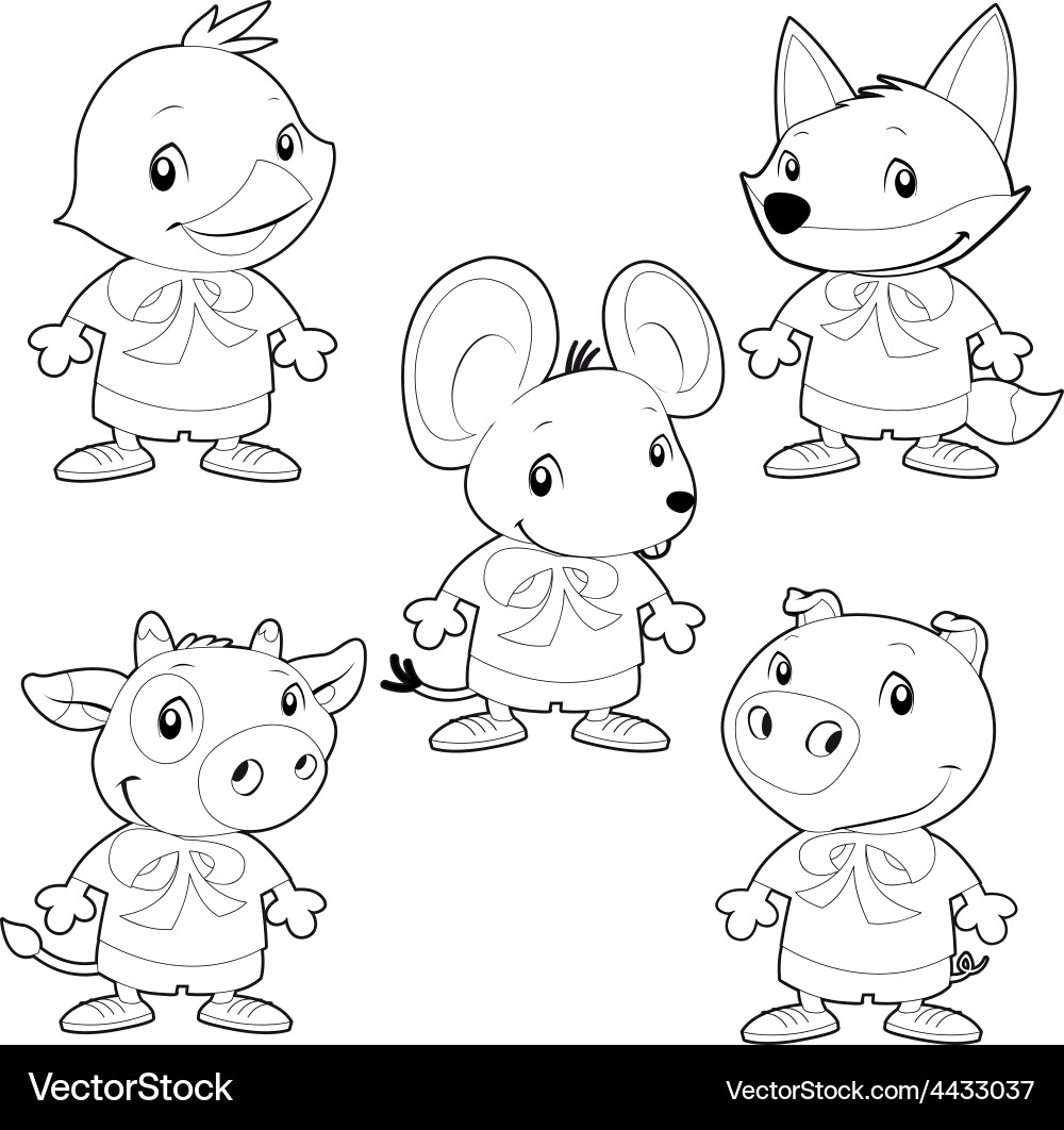 Cute animal family Royalty Free Vector Image - VectorStock