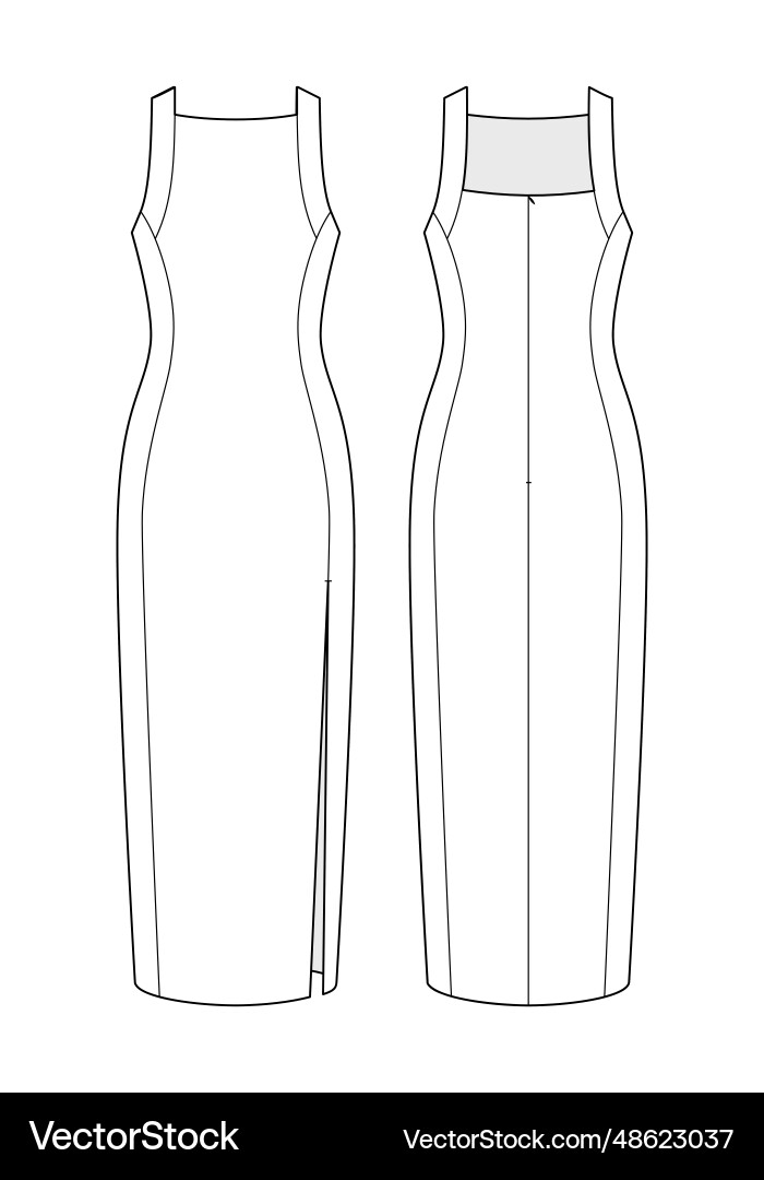 Fitted sleeveless dress Royalty Free Vector Image