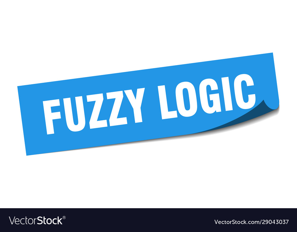 Fuzzy logic sticker square sign Royalty Free Vector Image