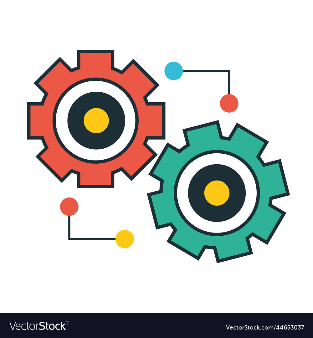 Gears cogs setting Royalty Free Vector Image - VectorStock