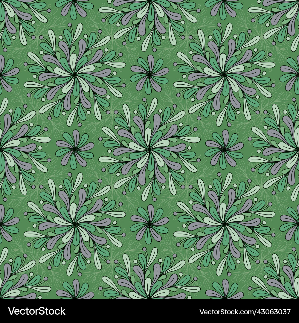 Green seamless background with spiral round Vector Image