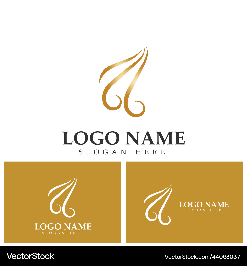 Hair logo template icon design Royalty Free Vector Image