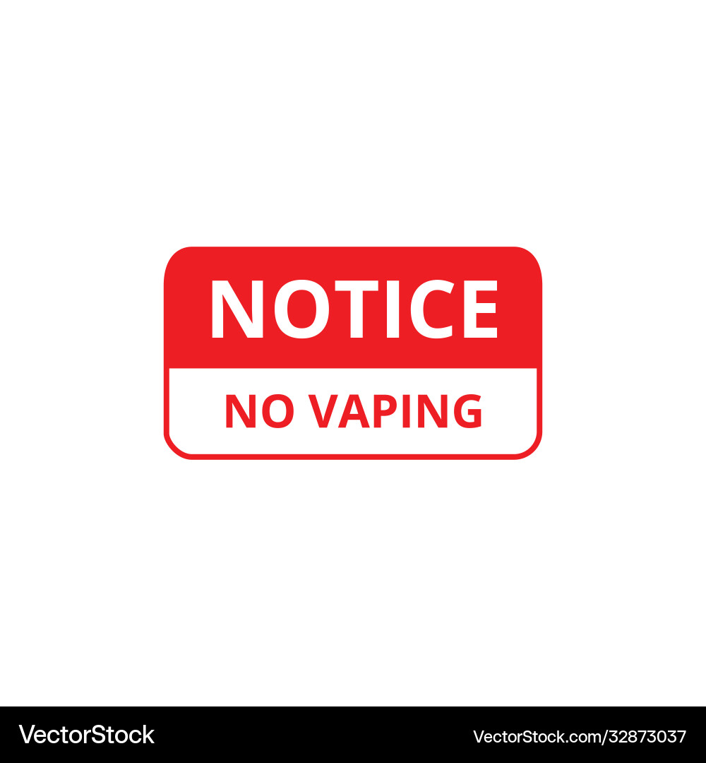 Notice no vaping red ban text banner Royalty Free Vector