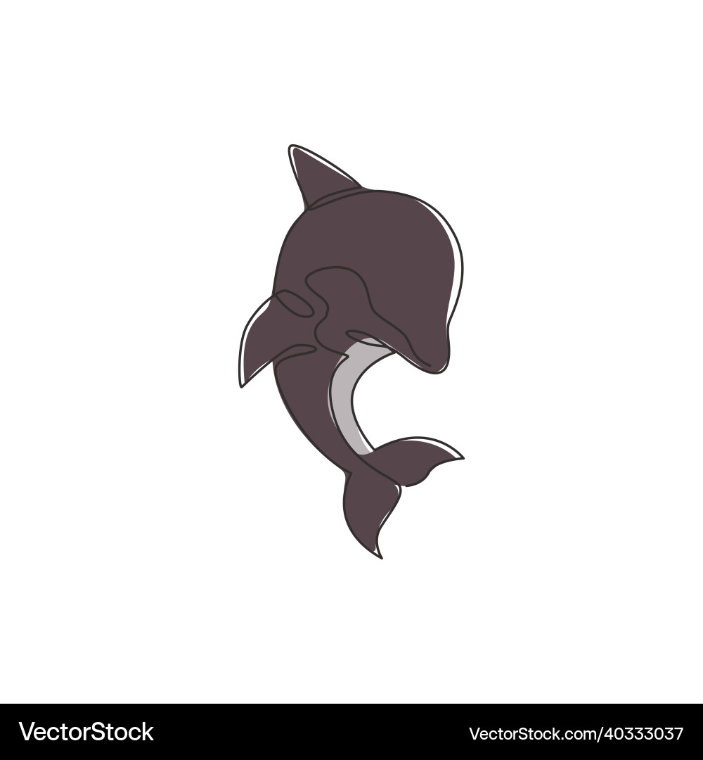 One continuous line drawing of friendly cute Vector Image