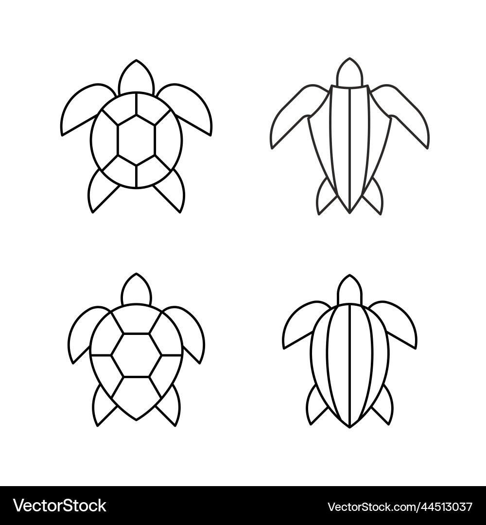 Set of sea turtle Royalty Free Vector Image - VectorStock