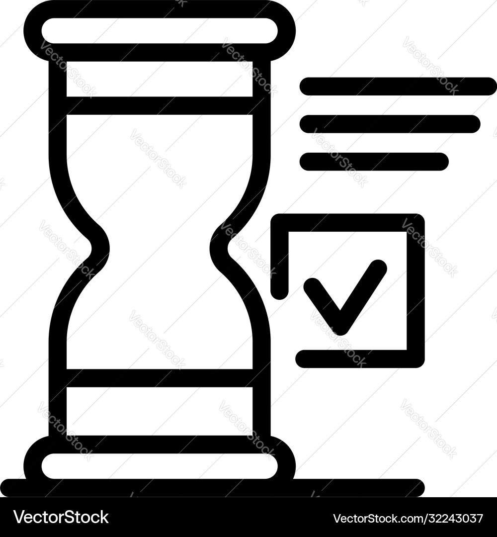 Sport time done icon outline style Royalty Free Vector Image