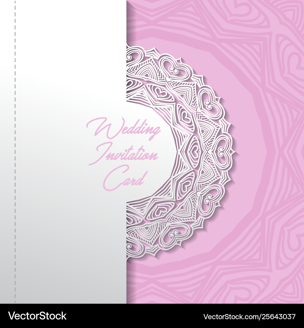 Wedding invitation card paper cut design Vector Image