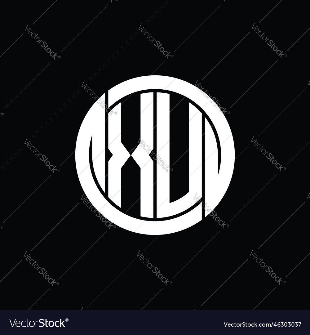 Xu logo monogram shield inside circle shape Vector Image