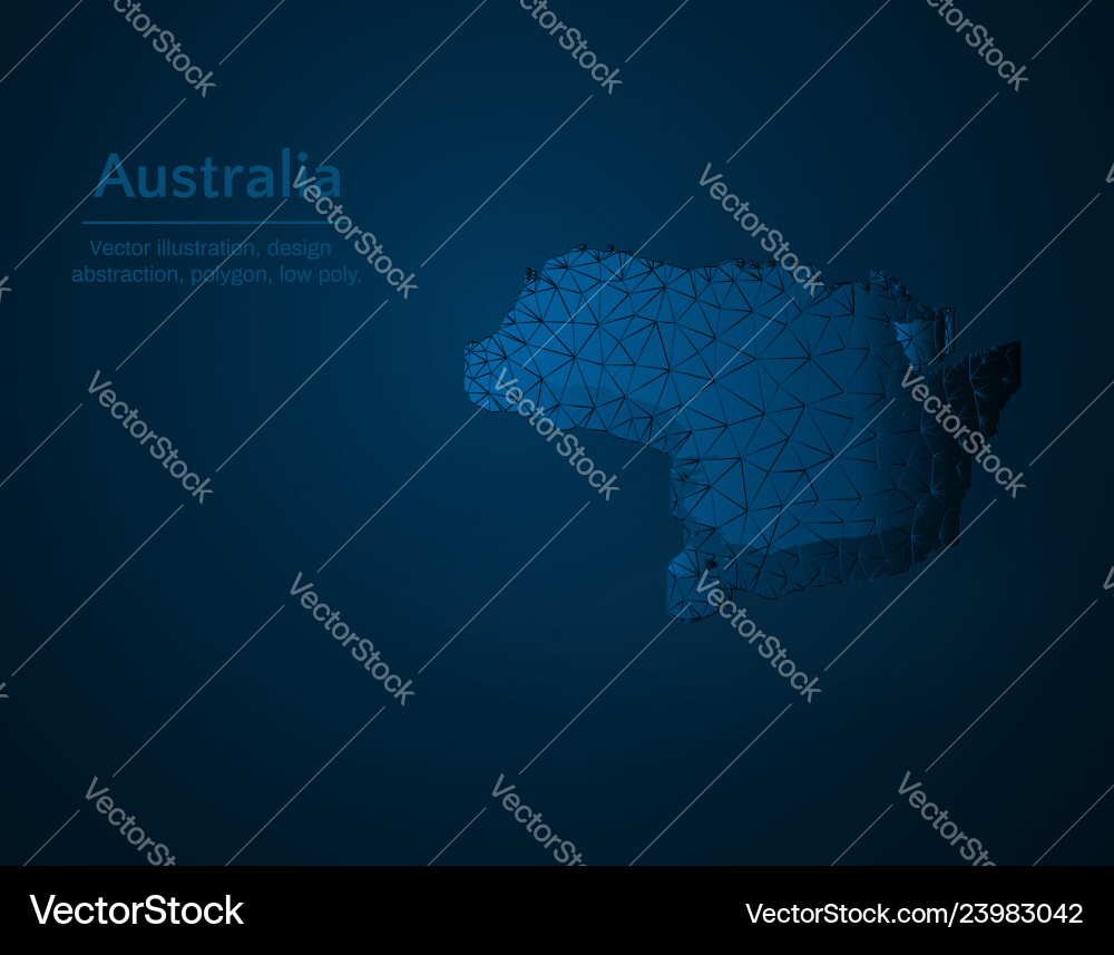 Australia map low poly country in oceania Vector Image