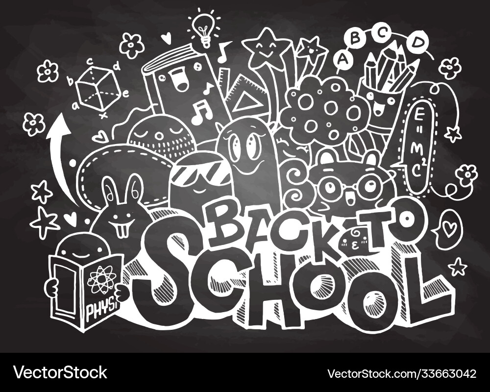 Back to school monster doodle for your design Vector Image