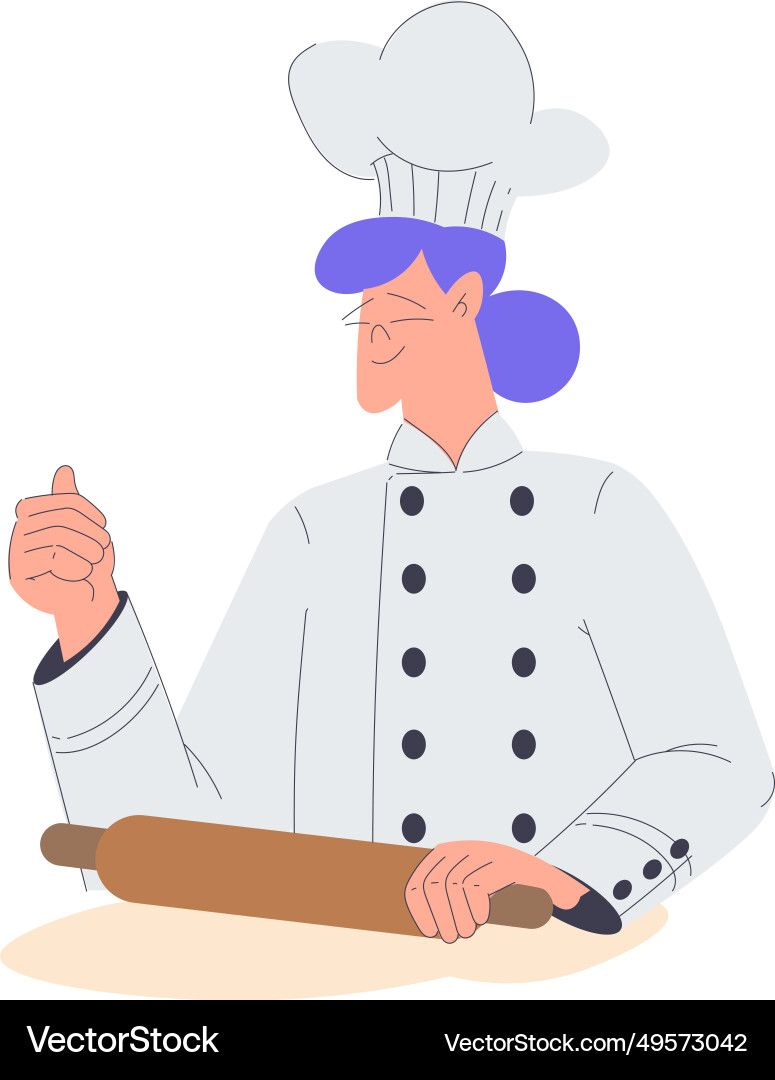 Bakery with woman baker character in uniform Vector Image