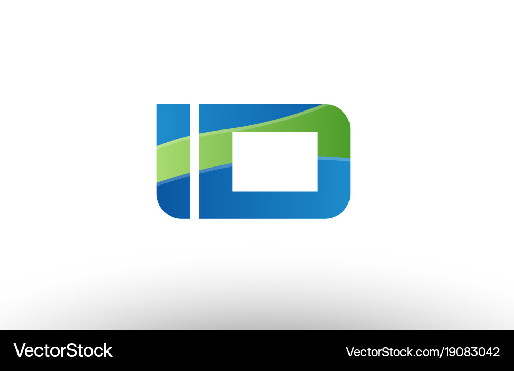 Blue green id i d alphabet letter logo Royalty Free Vector