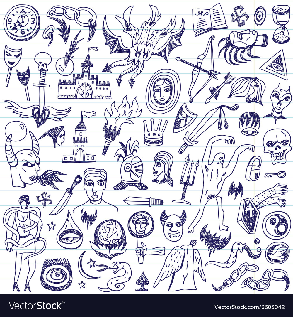 Fairy Tales Doodles Royalty Free Vector Image