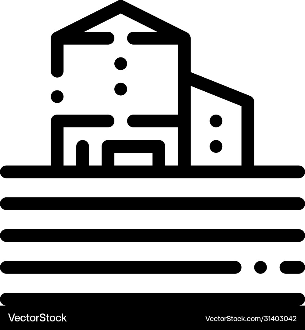 Farm with land icon outline Royalty Free Vector Image