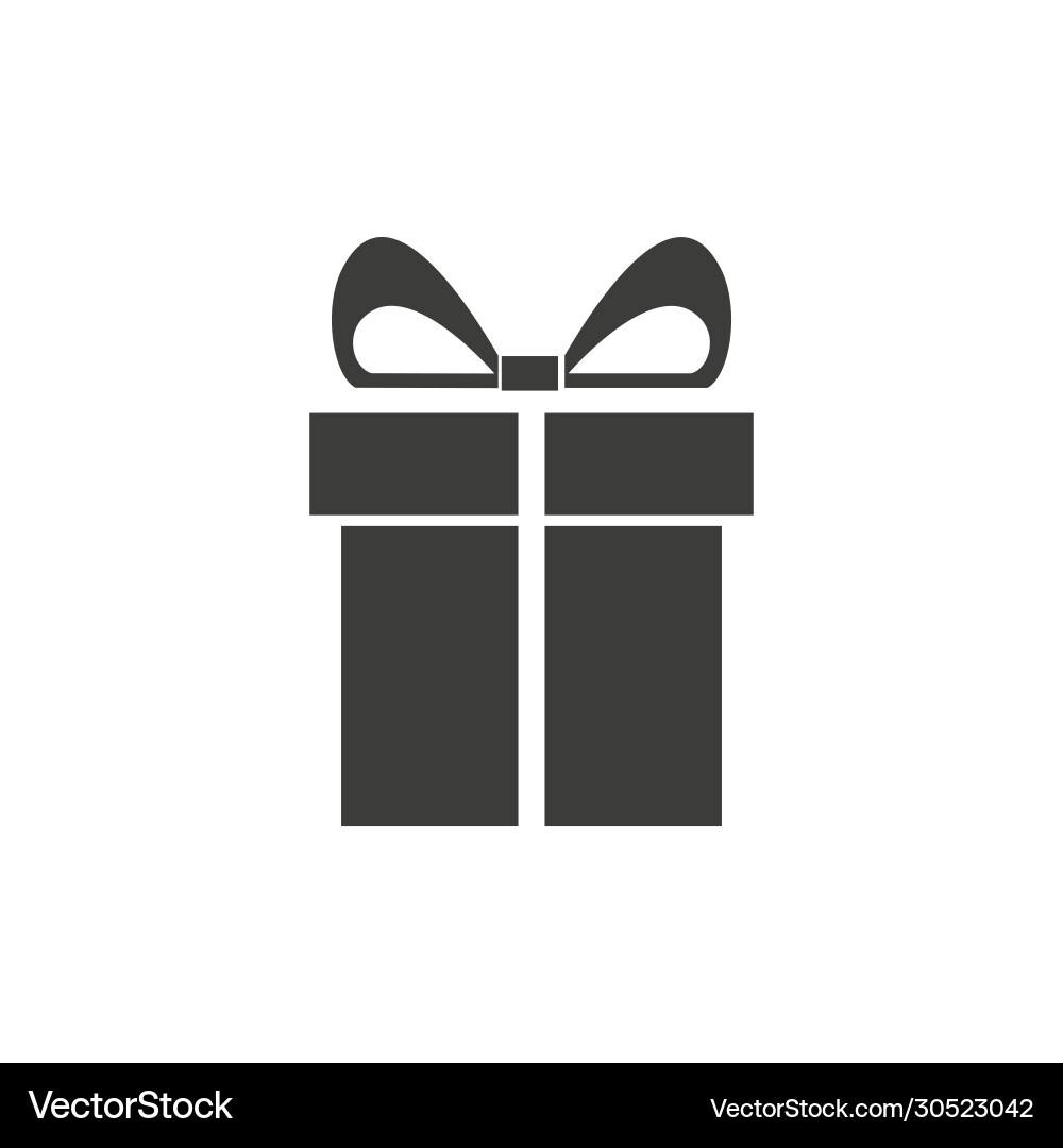 Gift box with ribbon icon gift card icon Vector Image