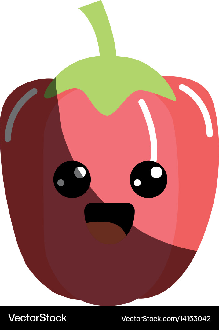 Kawaii cute happy pepper vegetable Royalty Free Vector Image