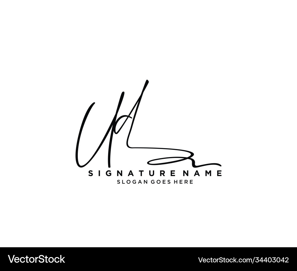 Letter ud signature logo template Royalty Free Vector Image